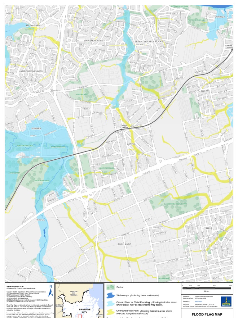 Flooding Darra Flood Flag Map | Geography | Geomatics