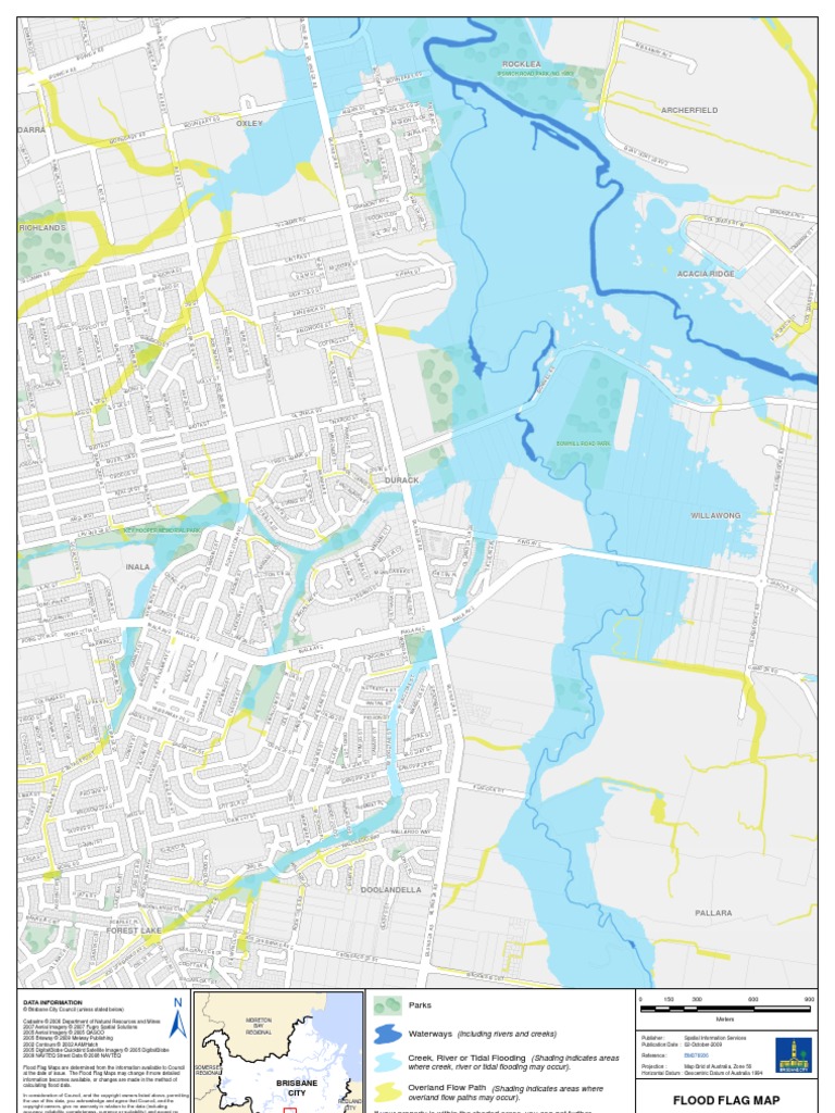 Flooding Durack Flood Flag Map | PDF | Earth Sciences | Geomatics