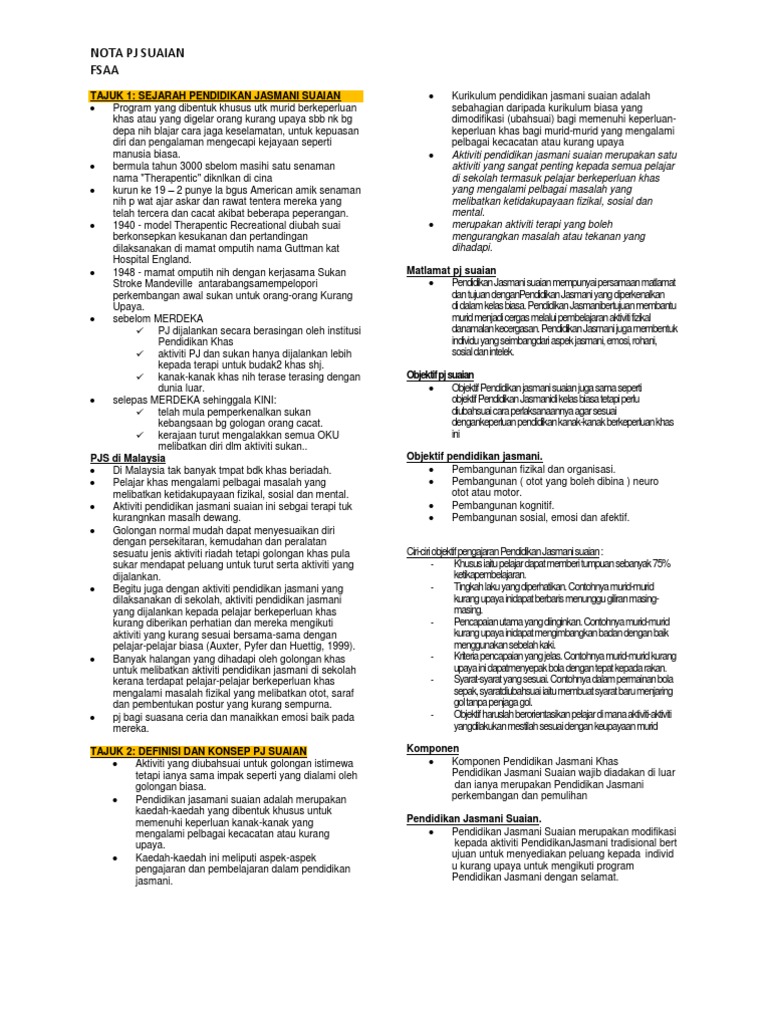 Nota PJ Suaian | PDF