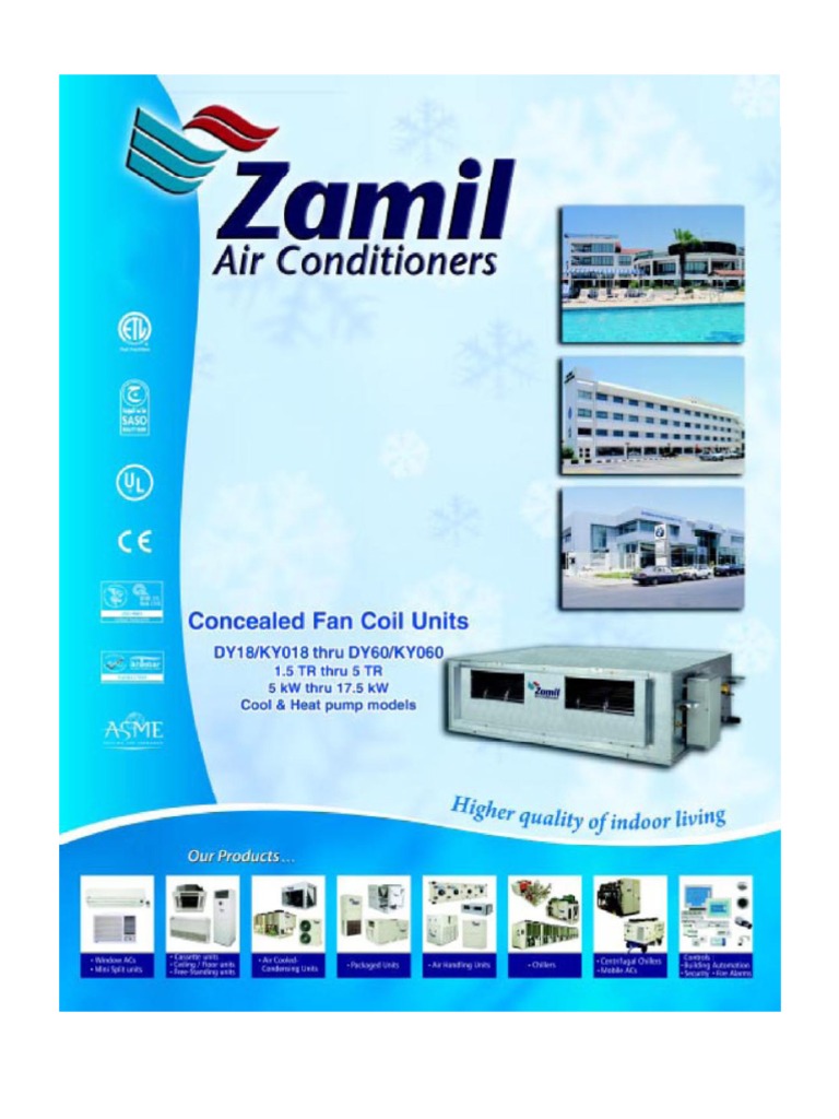 Zamil Air Conditioners Overview | PDF | Thermostat | Heat Pump