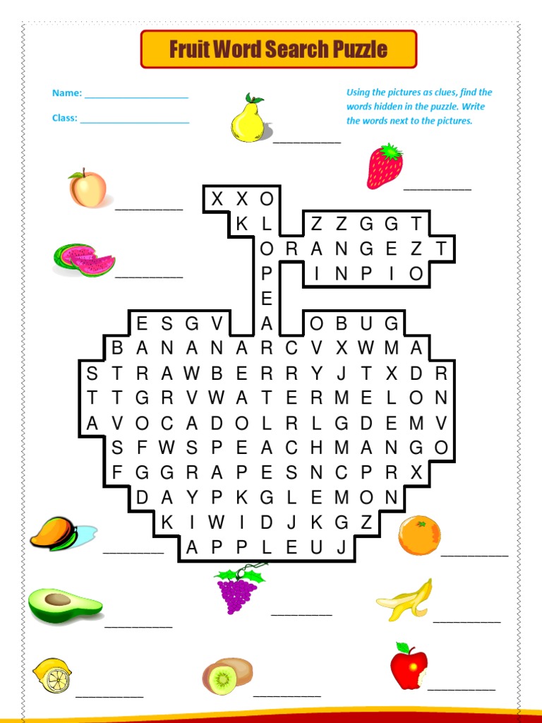Fruit Wordsearch | PDF