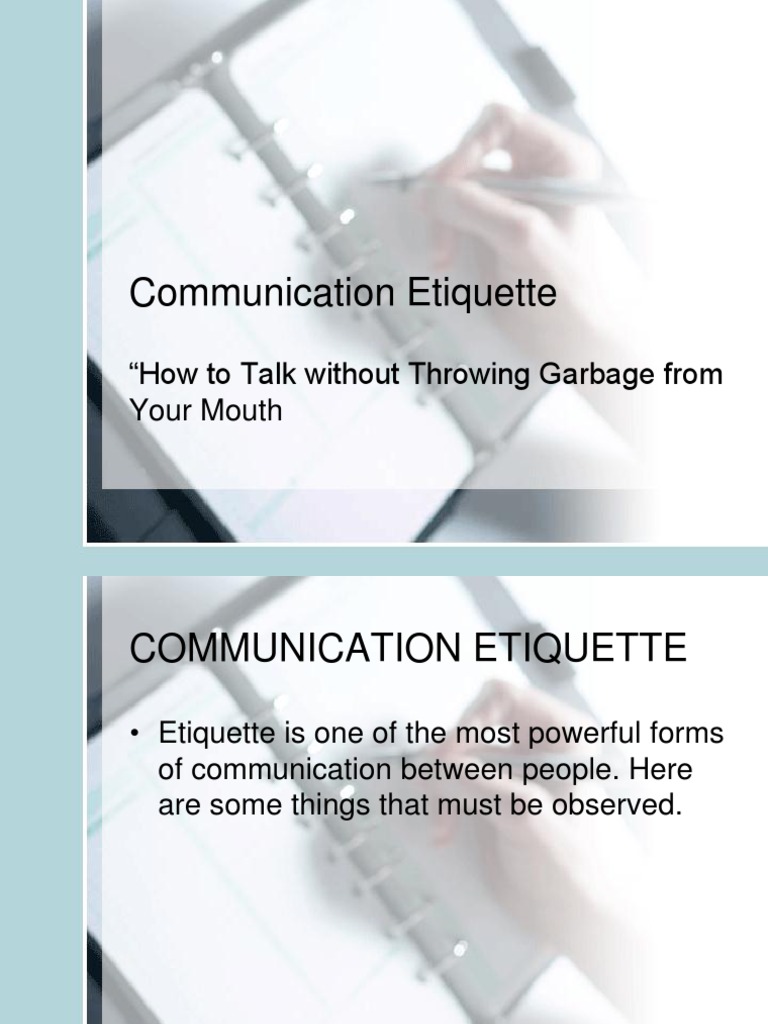 Communication Etiquette | Download Free PDF | Etiquette | Muhammad Ali