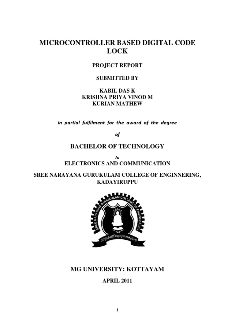 Microcontroller Based Digital Code Lock REPORT | PDF | Bipolar Junction Transistor | Semiconductors