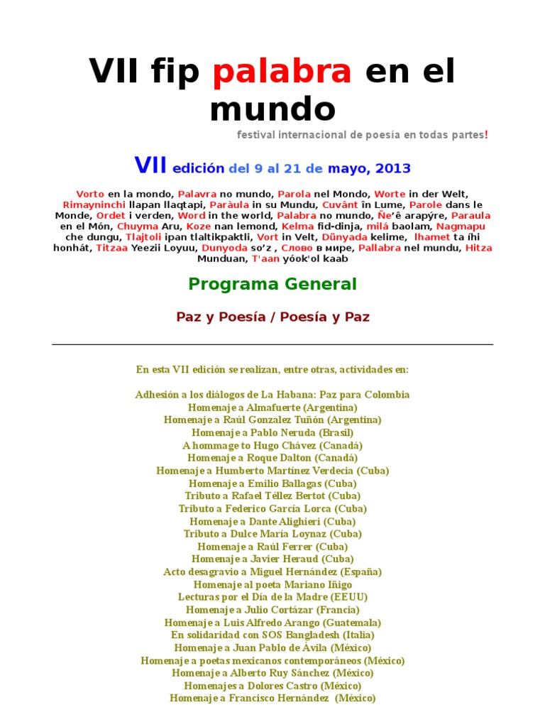 Programa General VII Fip | PDF | Poetas | Buenos Aires