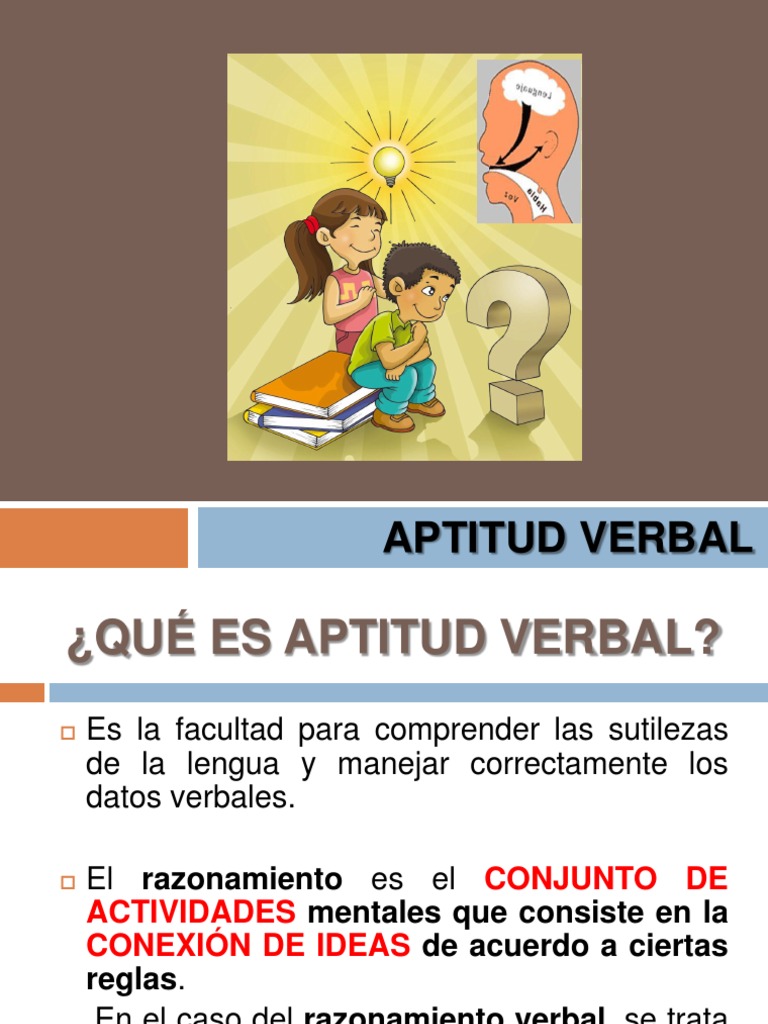 Definición de Aptitud Verbal | PDF | Palabra | Lectura (proceso)