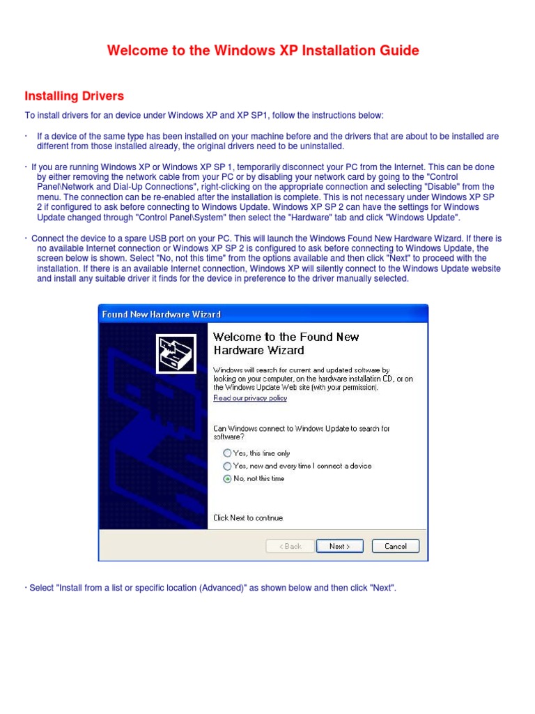 Windows XP Installation Guide | PDF | Device Driver | Microsoft Windows