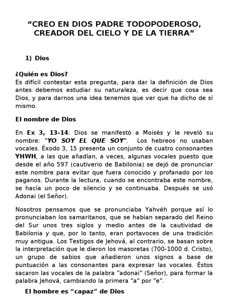 Creo en Dios, Padre Todopoderoso | Fe | Revelación