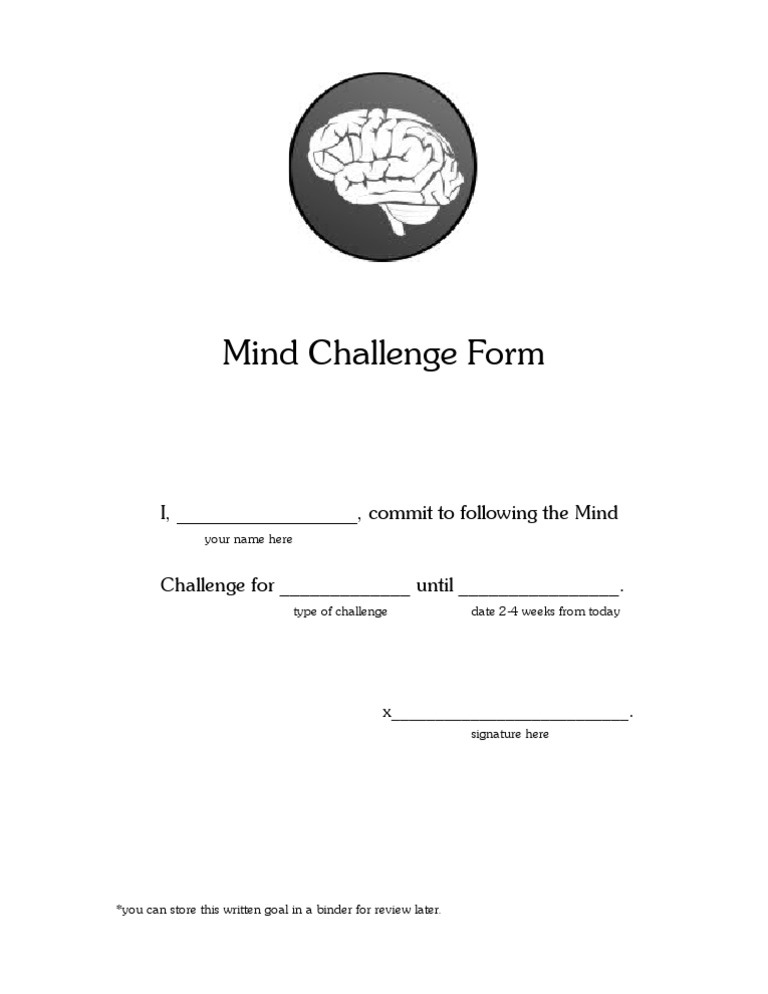 Mind Challenge Commitment Form | PDF