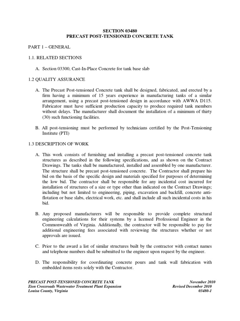 Precast Post Tentioned Tanks | PDF | Prestressed Concrete | Precast ...