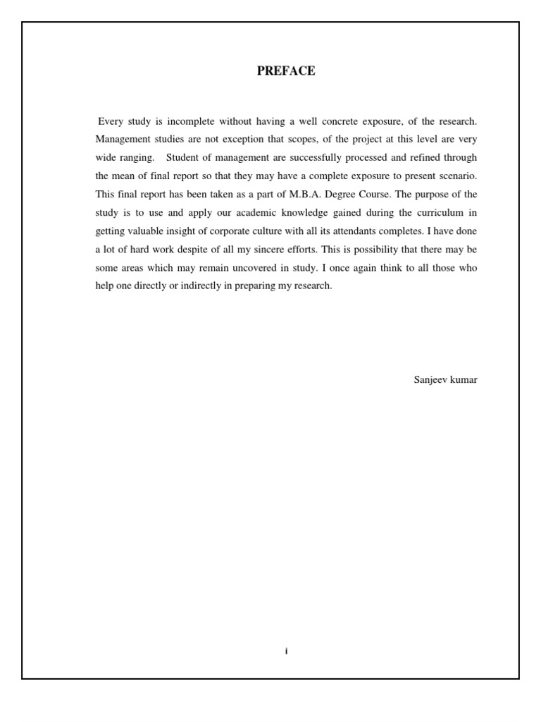 Preface | Master Of Business Administration | Strategic Management