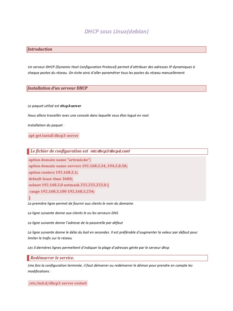 DHCP Linux | PDF