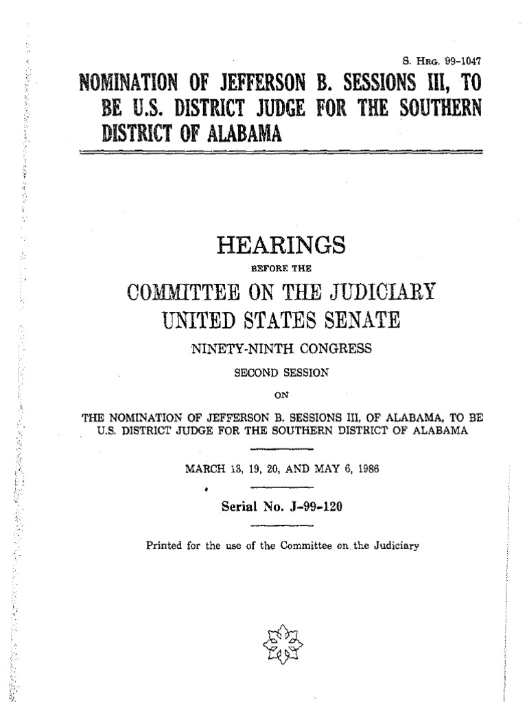 Sessions Hearing Transcripts | PDF | Federal Government Of The United ...