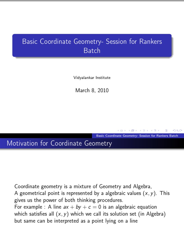 Understanding Coordinate Geometry Basics | PDF | Line (Geometry ...