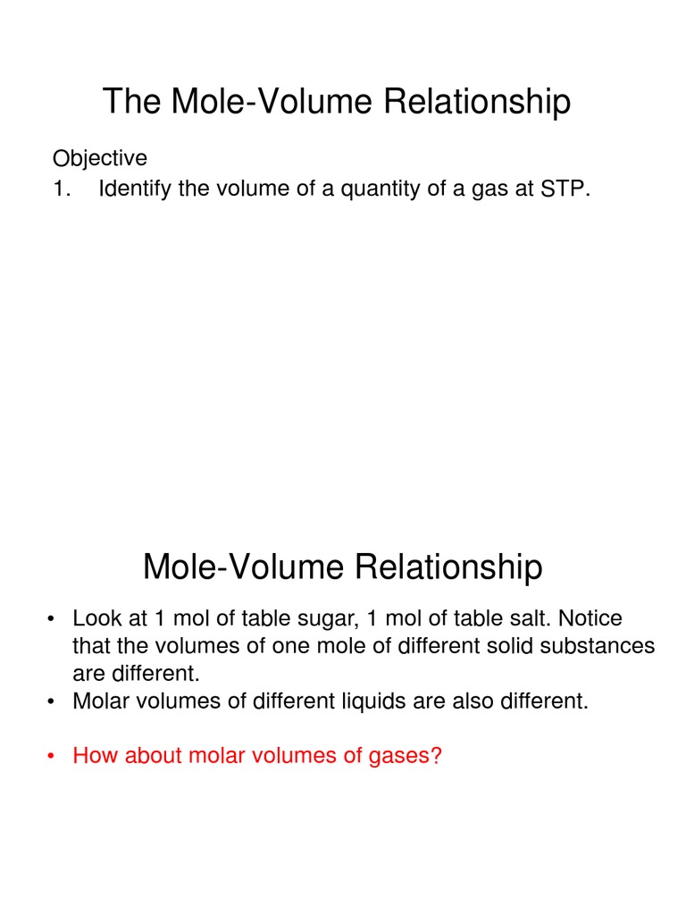Mole Volume Conversions | PDF | Gases | Mole (Unit)