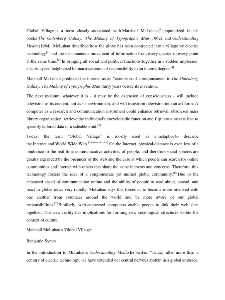 Global Village | PDF | Communication | Science