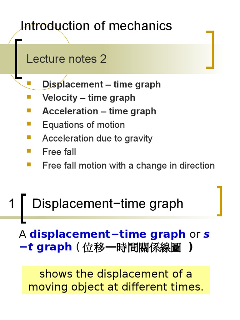 Introduction of Mechanics Lecture Notes 2 For Students | PDF ...