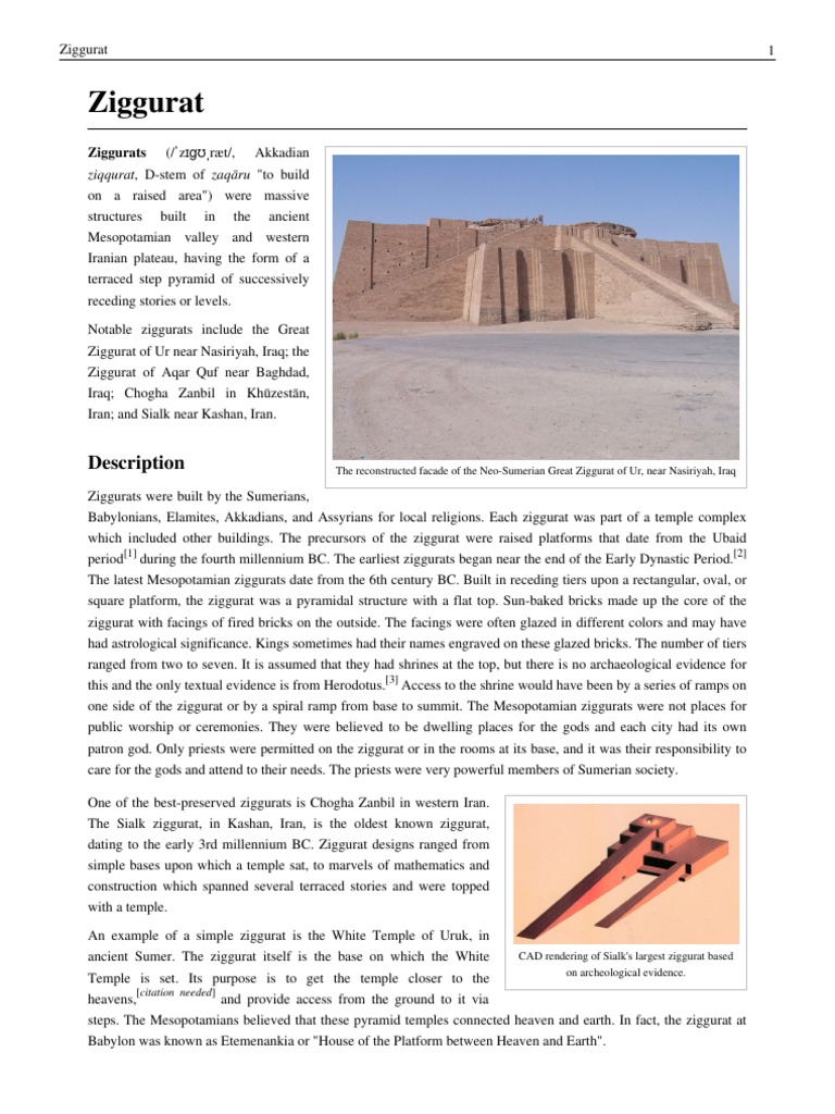 Ziggurat PDF | PDF | Ancient Near East Mythology | Sumer