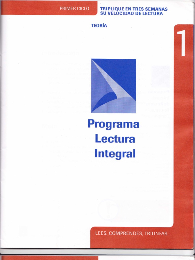 Programa de Lectura Integral 1 PDF | PDF | Lectura (proceso) | Lectura ...
