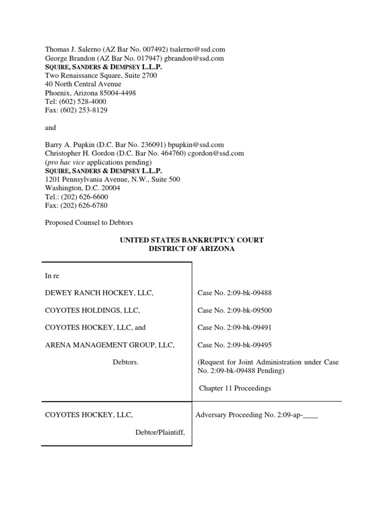 Coyotes Antitrust Complaint | PDF | Competition Law | Government