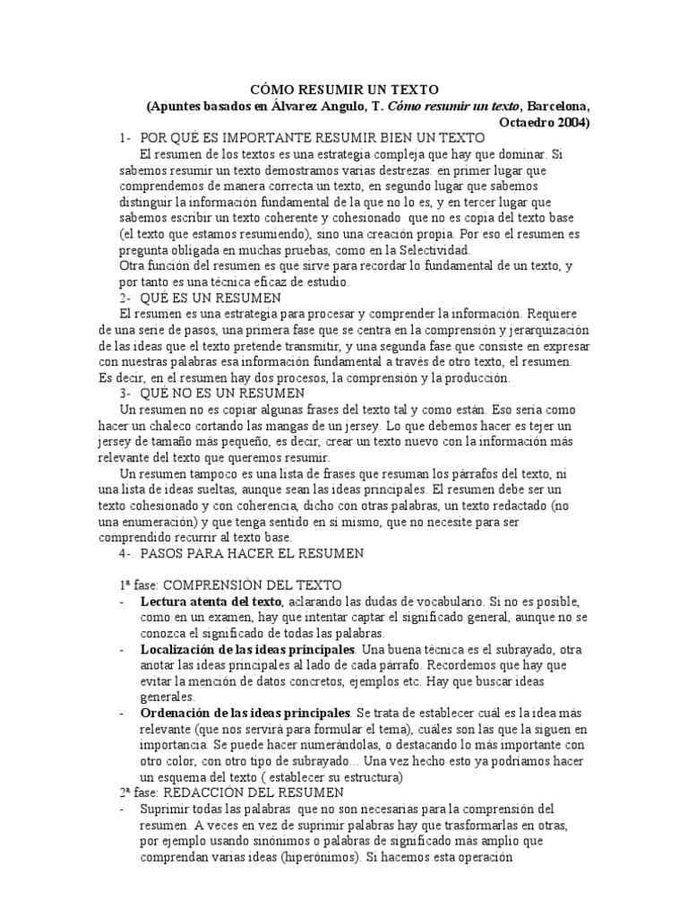 Como Resumir Un Texto | PDF | Unión Europea | Información