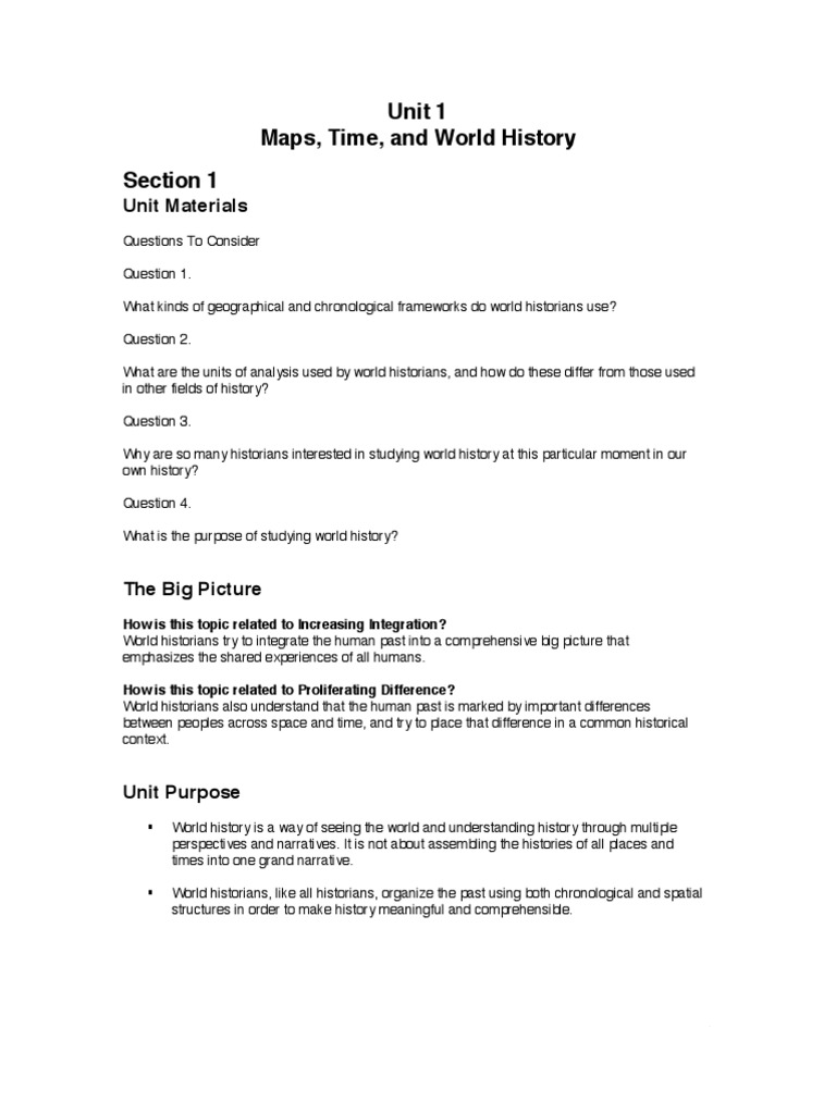 Week 1 - Unit 1 - Maps, Time, History | Download Free PDF | Historian ...