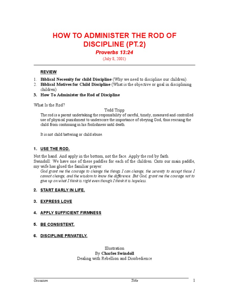 04 How to Administer the Rod of Discipline (Part2) | Obsessive ...