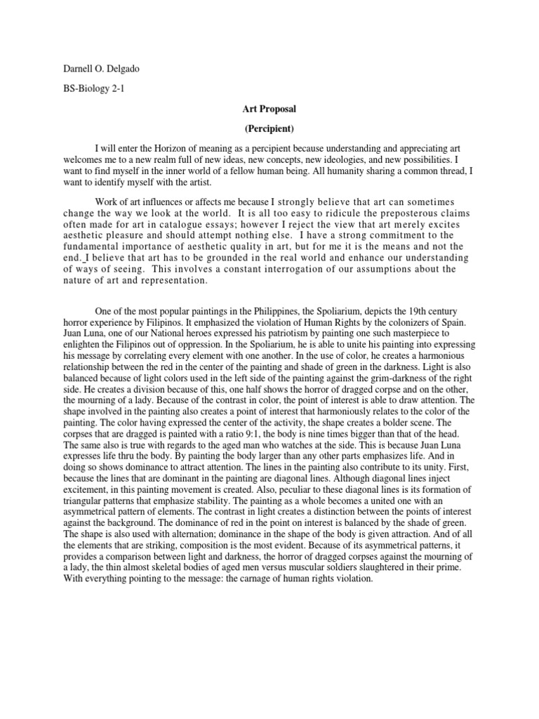 Art Proposal | PDF | Paintings | Aesthetics