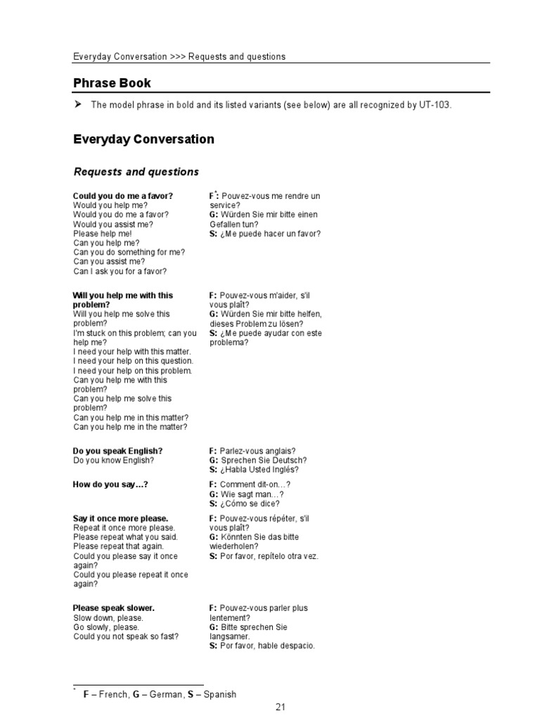 Phrase Book | PDF