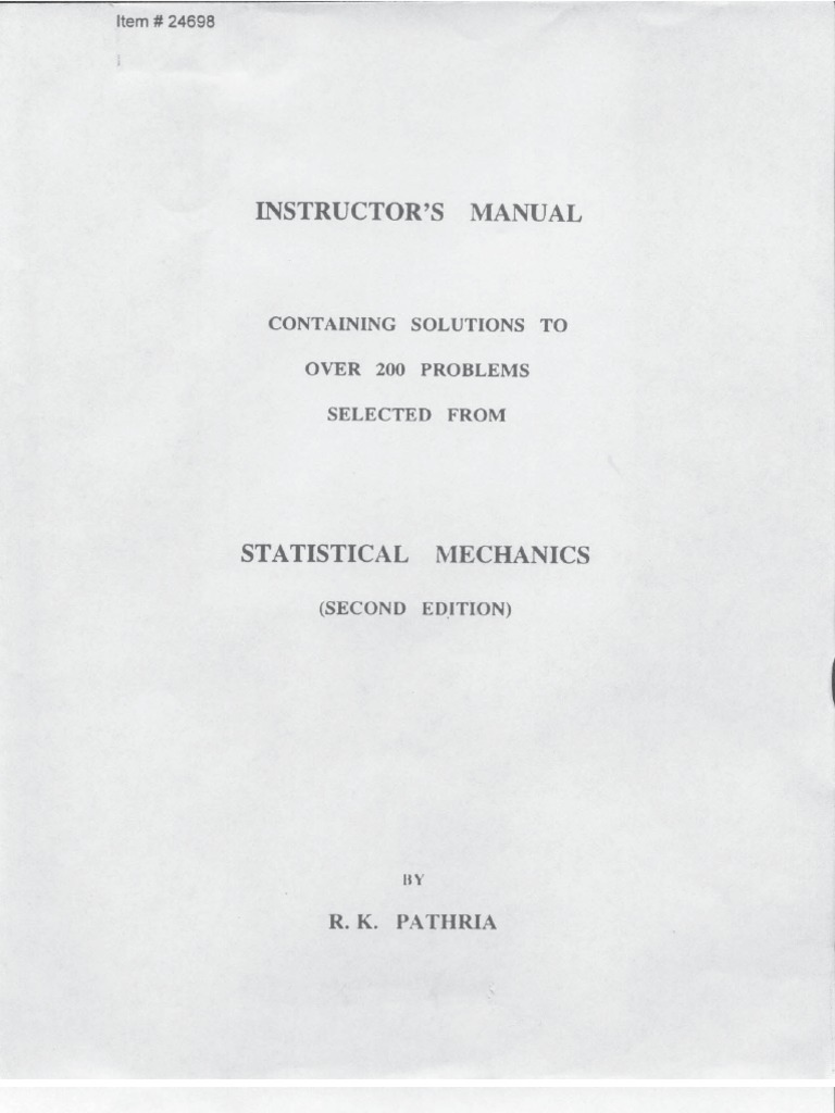 Pathria Solutions 1 | PDF