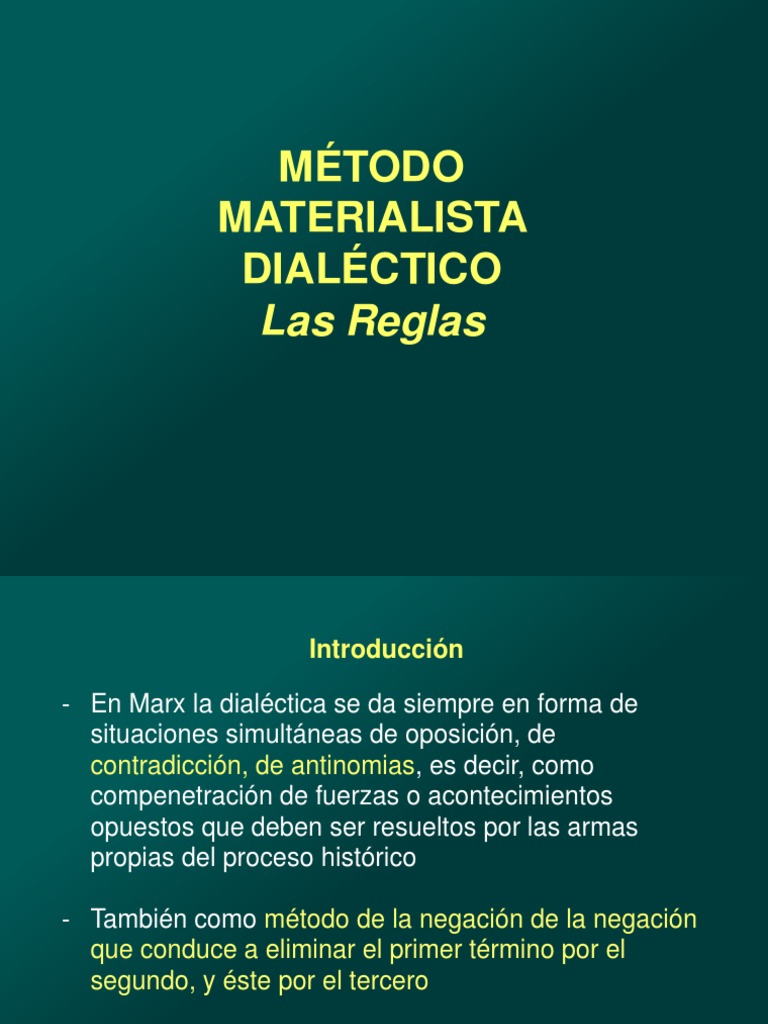 Método Materialista Dialéctico | Dialéctica | Marxismo