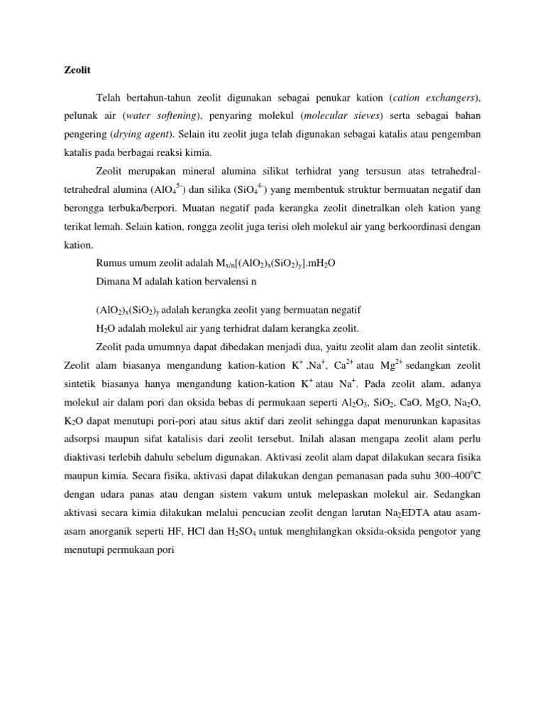 Zeolit Impregnasi | PDF