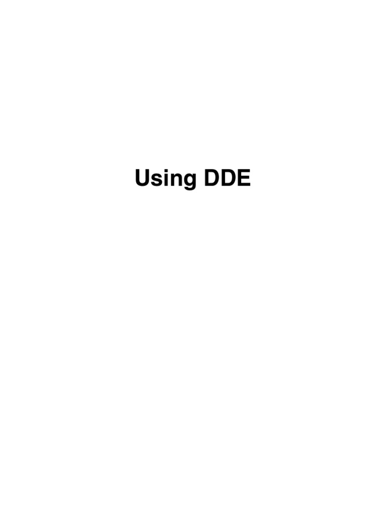 Using DDE | PDF | Server (Computing) | Microsoft Excel