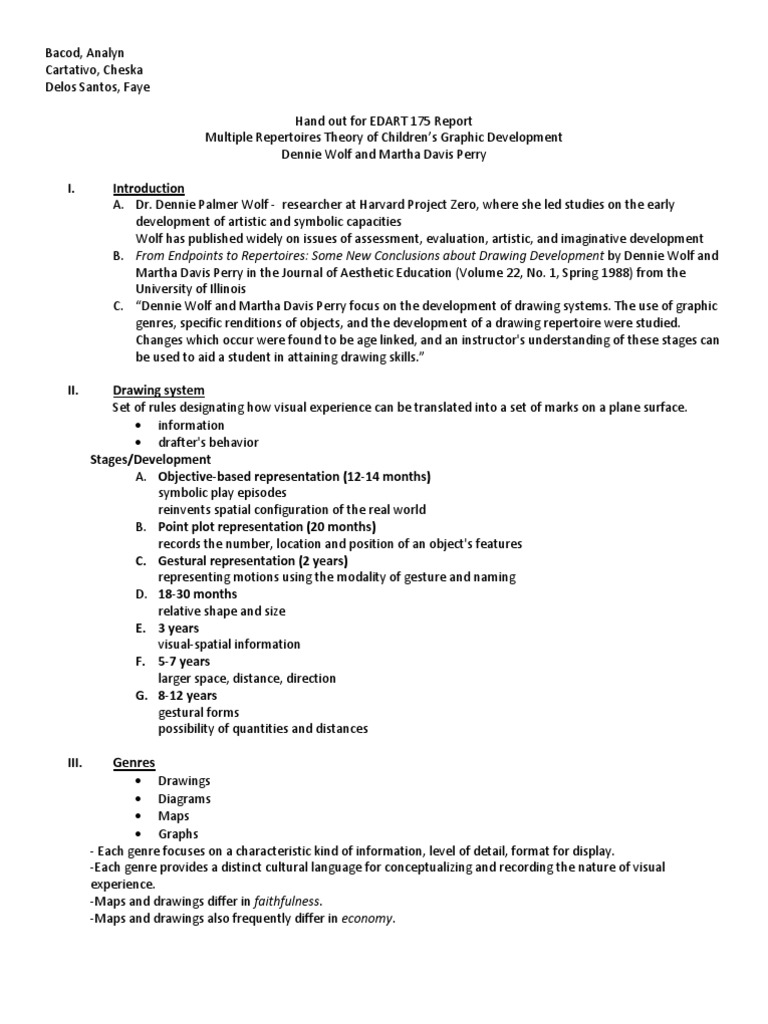 Handout | PDF | Drawing | Cognitive Science