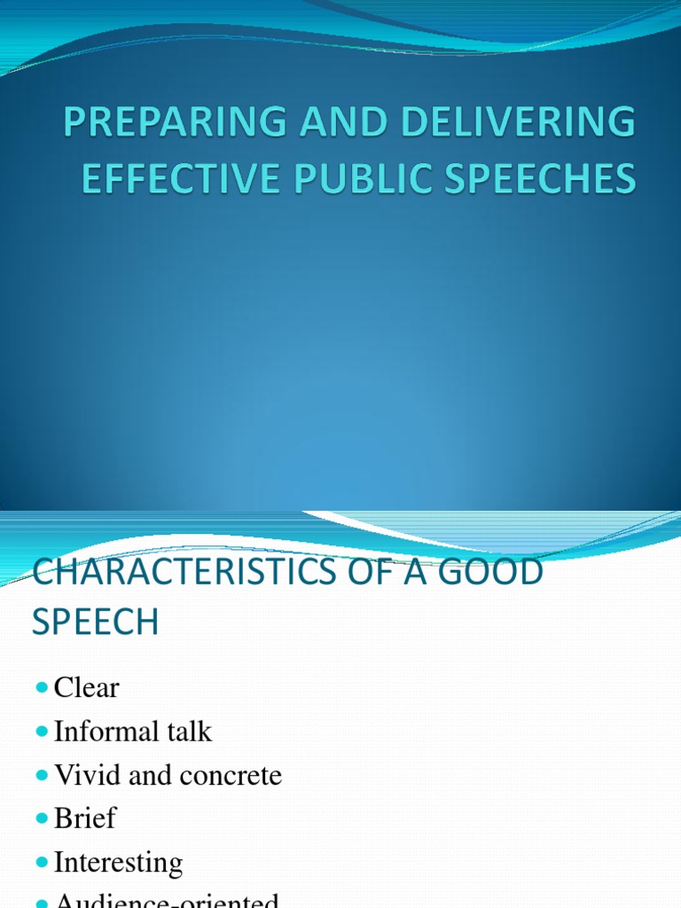Preparing and Delivering Effective Public Speeches | PDF | Public ...