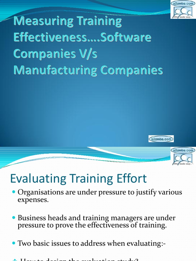 Measuring Training Effectiveness | PDF