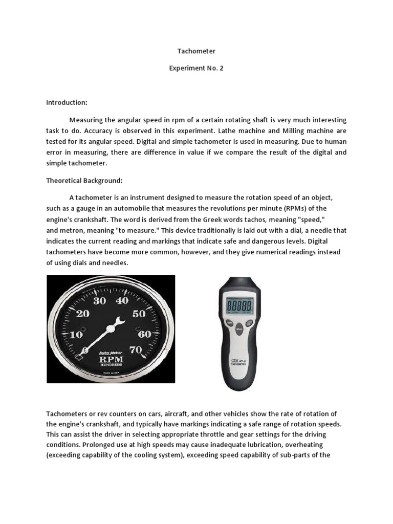 Tachometer | PDF | Mechanical Engineering | Vehicles