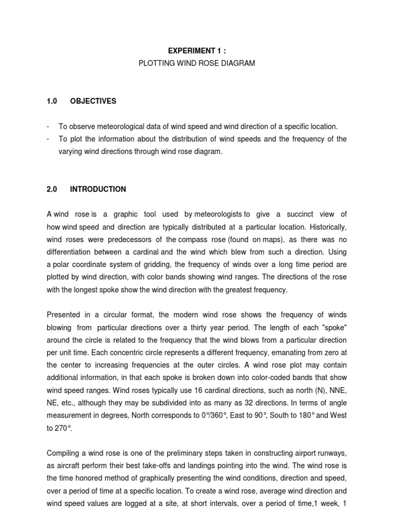 Experiment 1 - Plot Wind Rose | PDF | Meteorology | Earth Sciences