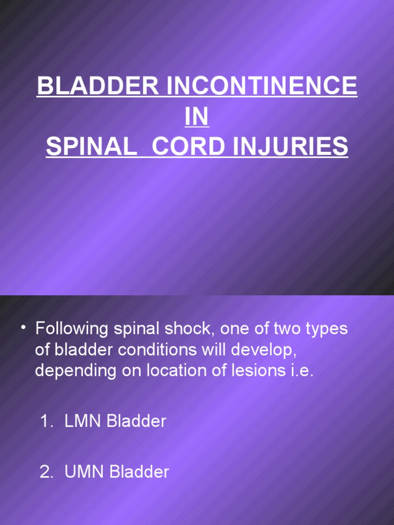 Bladder Incontinence in Spinal Injuries | PDF | Urinary Incontinence ...