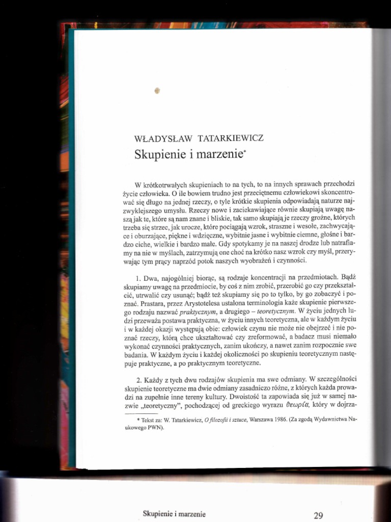 Tatarkiewicz - Skupienie I Marzenie | PDF