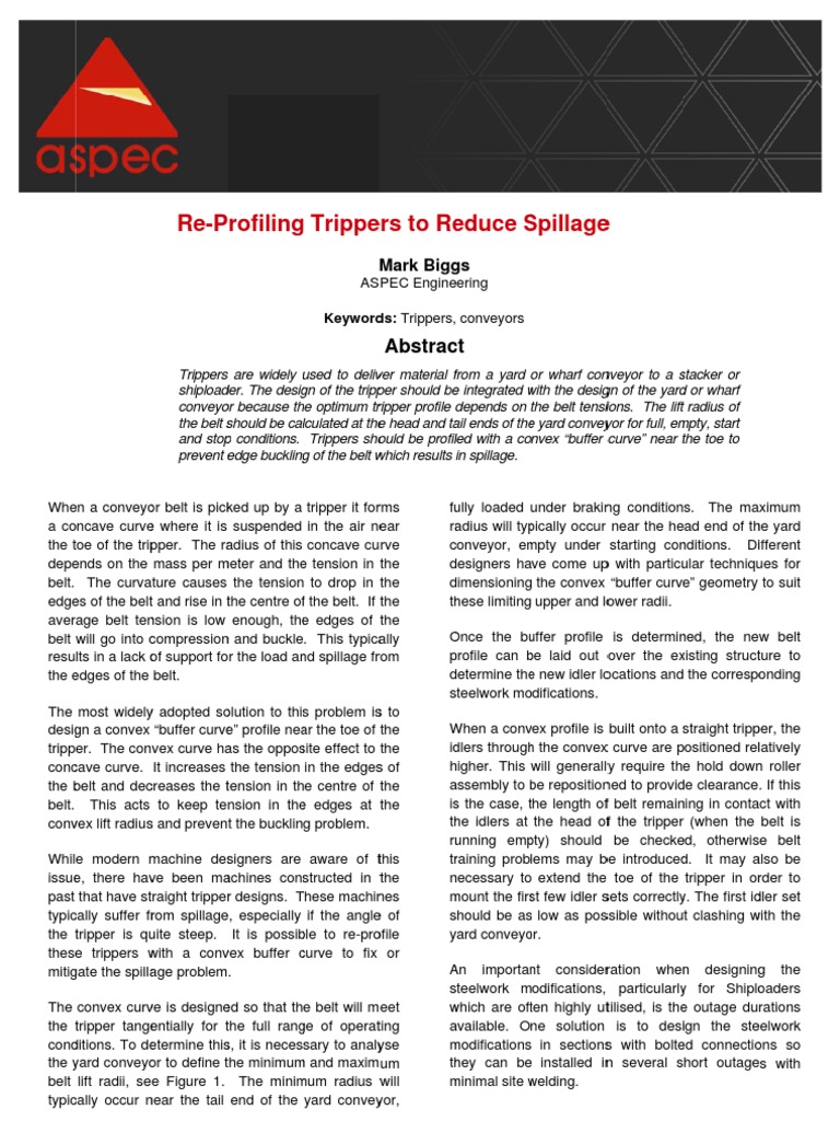 Re-Profiling Tripper Conveyors ... | PDF | Geometric Measurement ...