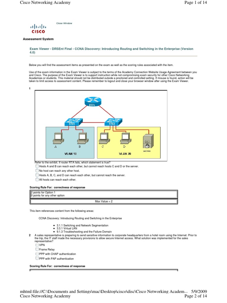 Ccna Discovery4.0 Final 3rd Module | PDF | Router (Computing) | Computer Network