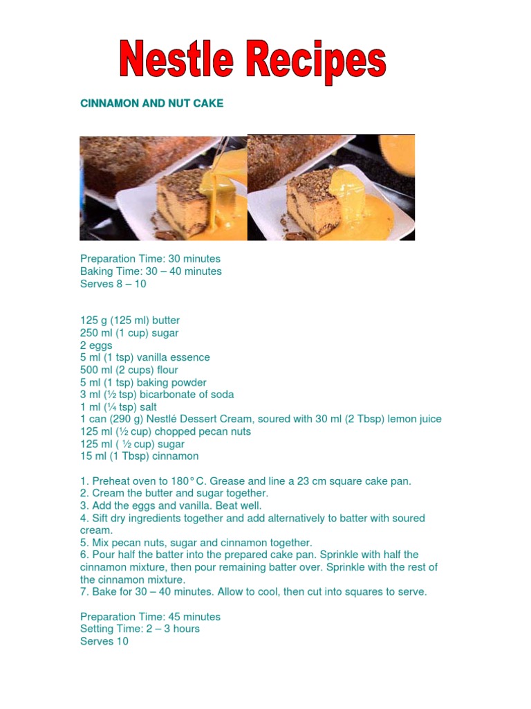 Nestle Recipes | PDF | Cakes | Baking