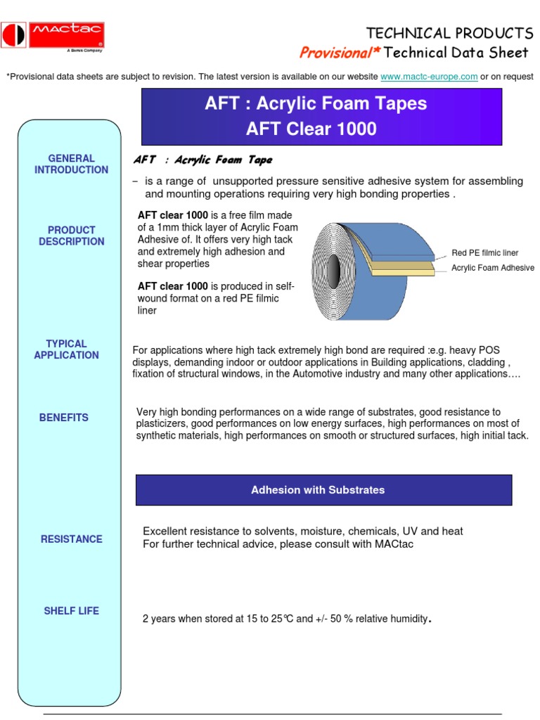 Aft Clear 1000 | PDF | Adhesive | Poly(Methyl Methacrylate)