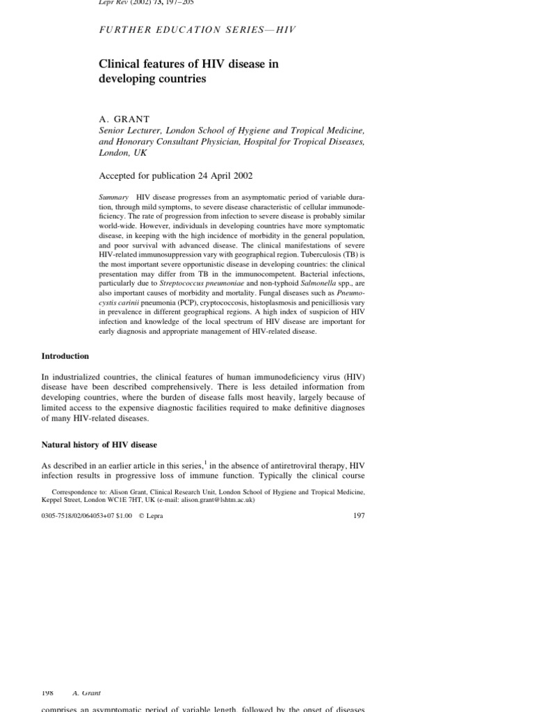 Clinical Features of HIV | PDF
