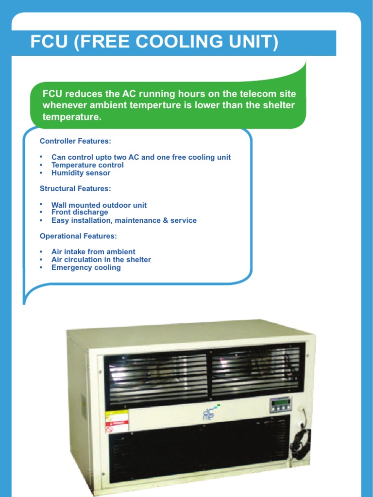 Fcu (Free Cooling Unit) | PDF | Air Conditioning | Mechanical Fan