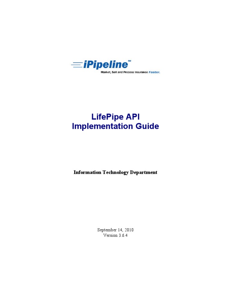 Lifepipe Api Implementation Guide: Information Technology Department | PDF | Application ...