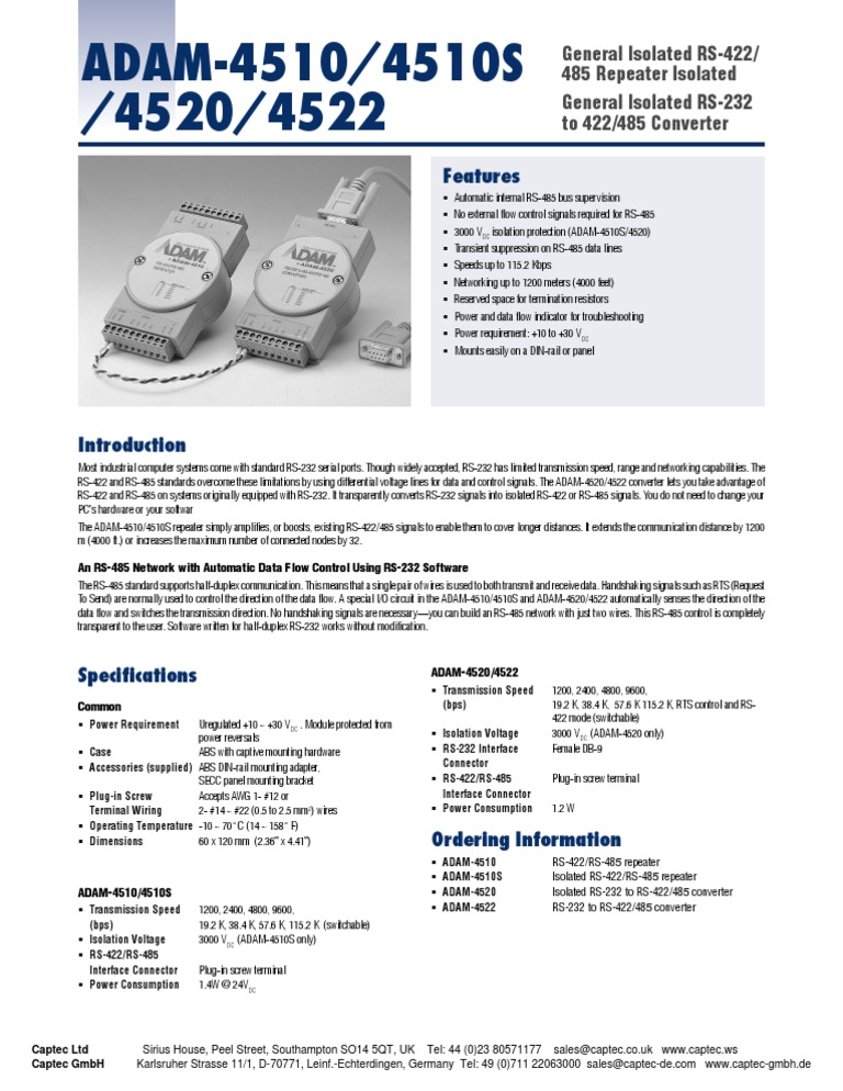 Conversor Adam 4520 | PDF