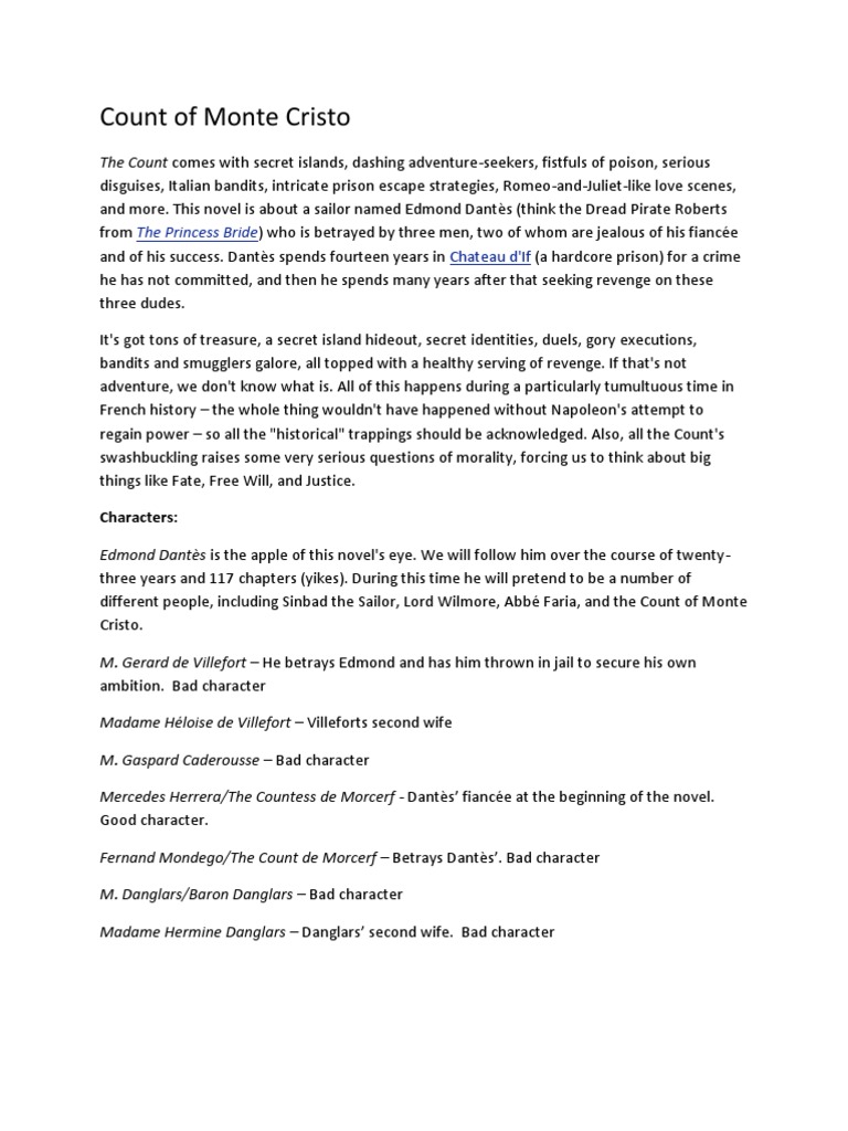 Characters and Themes in Monte Cristo | PDF | The Count Of Monte Cristo ...