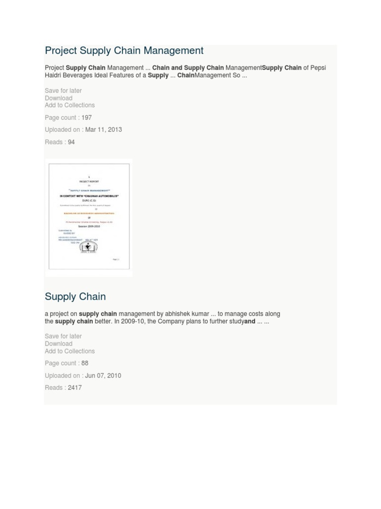 Project Supply Chain Management: Save For Later Download Add To ...