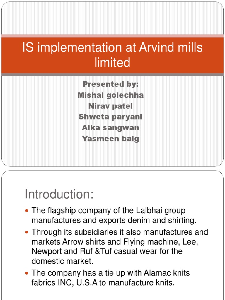 Is Implementation at Arvind Mills Limited | PDF | Enterprise Resource ...